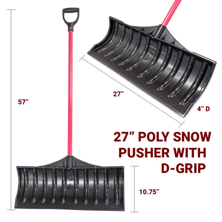 27" Poly Snow Pusher with Poly D-Grip - Bully Tools, Inc.