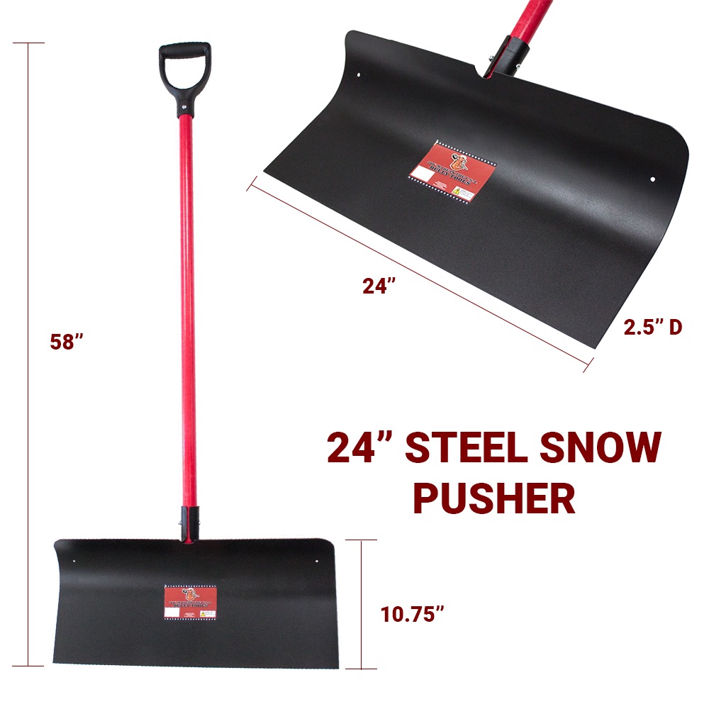 Steel Snow Pusher with Fiberglass Handle - Bully Tools, Inc.