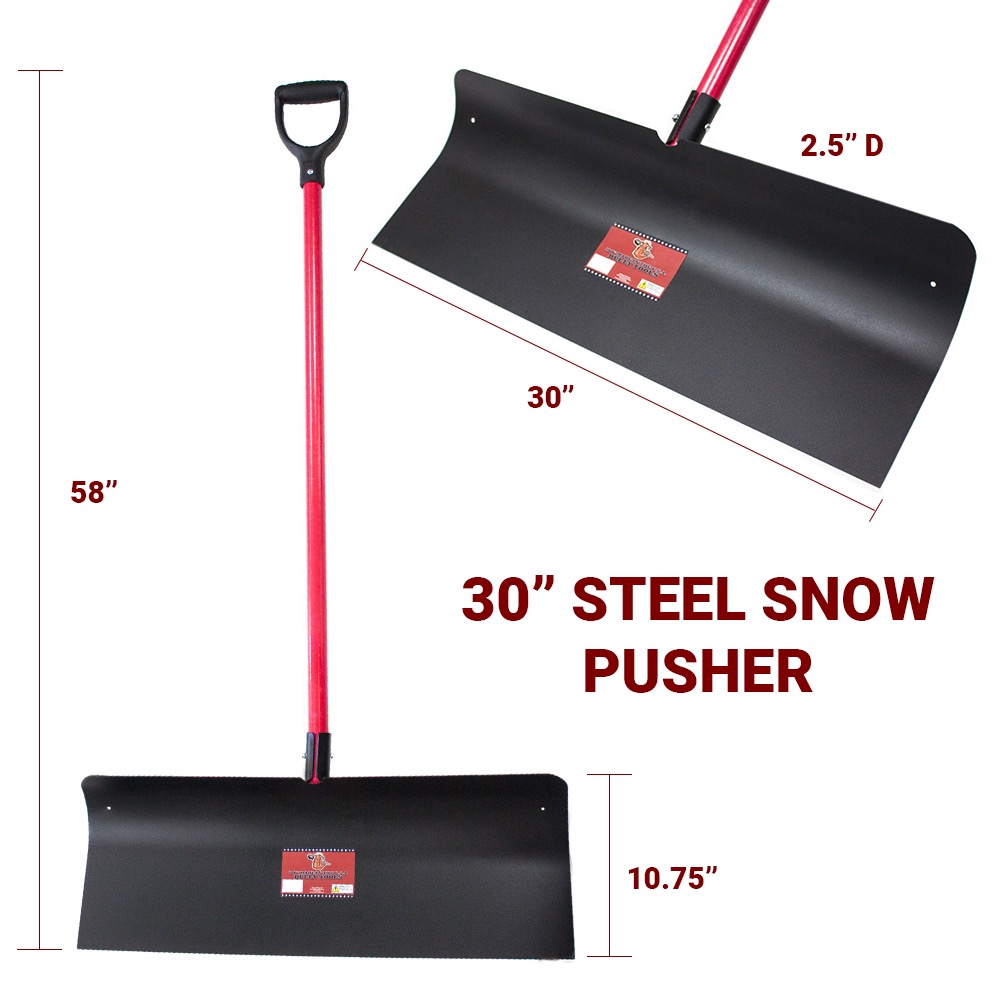 Steel Snow Pusher with Fiberglass Handle - Bully Tools, Inc.