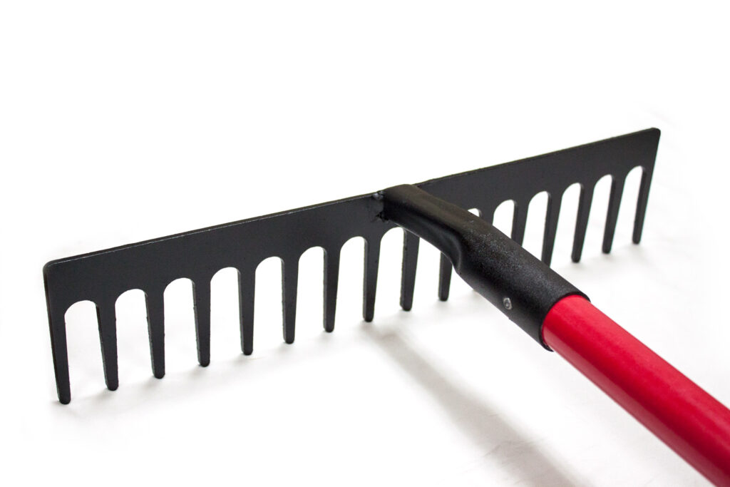 18" Stone Rake with Long Fiberglass Handle - Bully Tools, Inc.